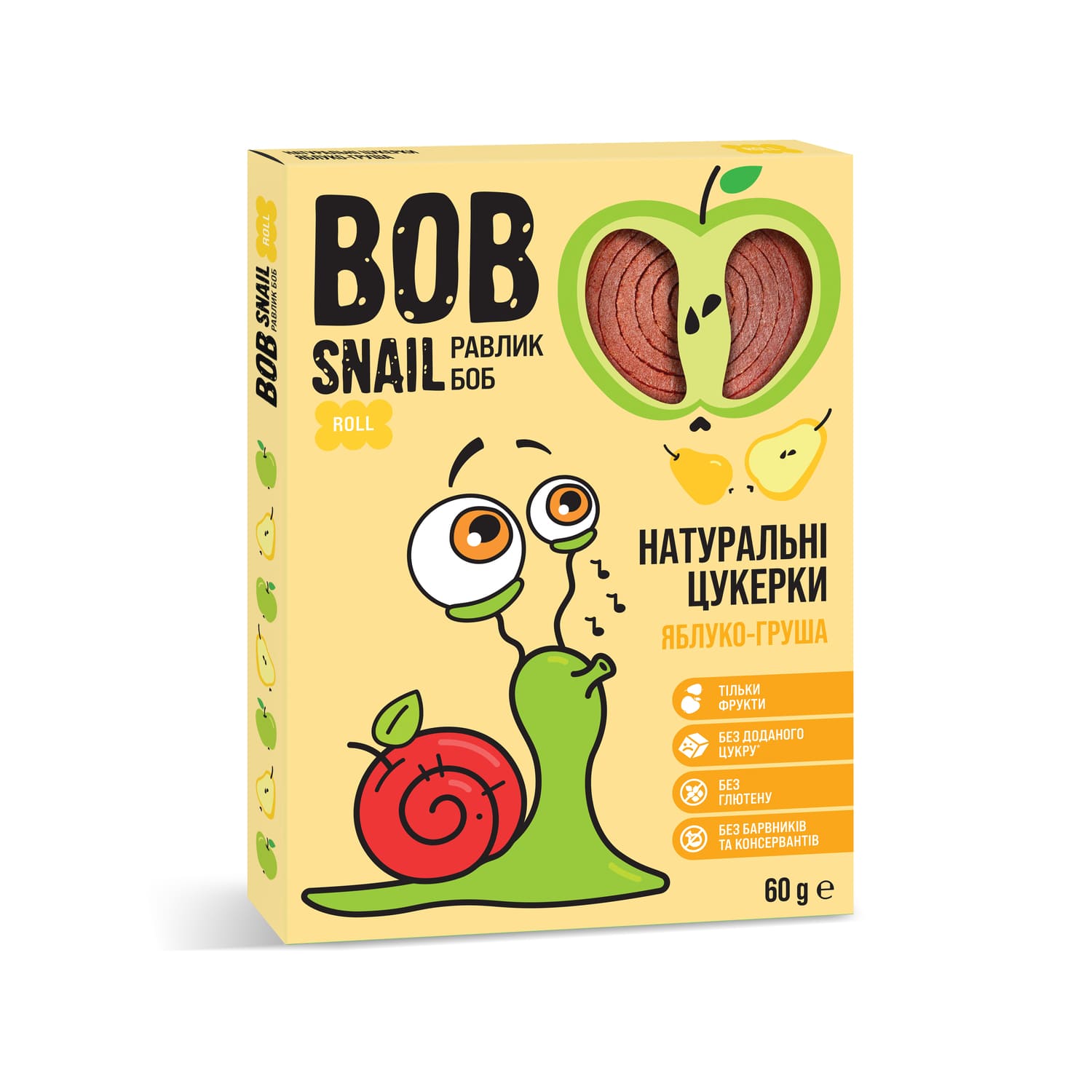 Конфеты Bob Snail натуральные яблочно-грушевые в Киеве с доставкой по ...