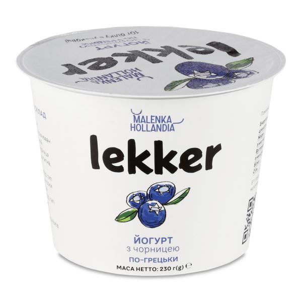 Йогурт Lekker з чорницею по-грецькі 3% в Харкові з доставкою за доступними цінами